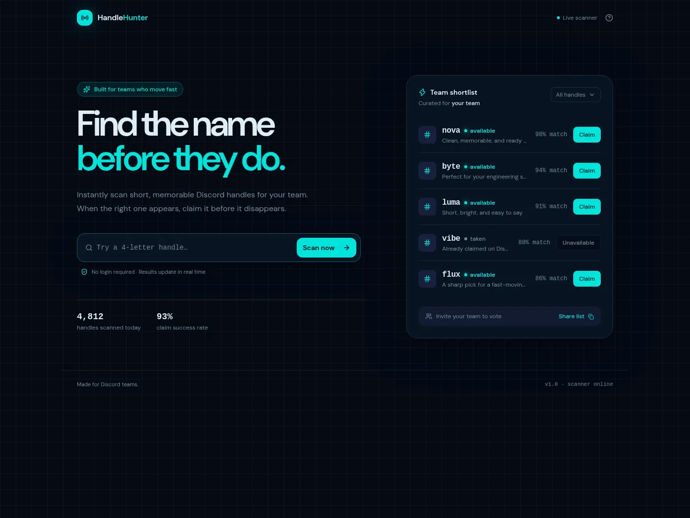 Discord Handle Hunter