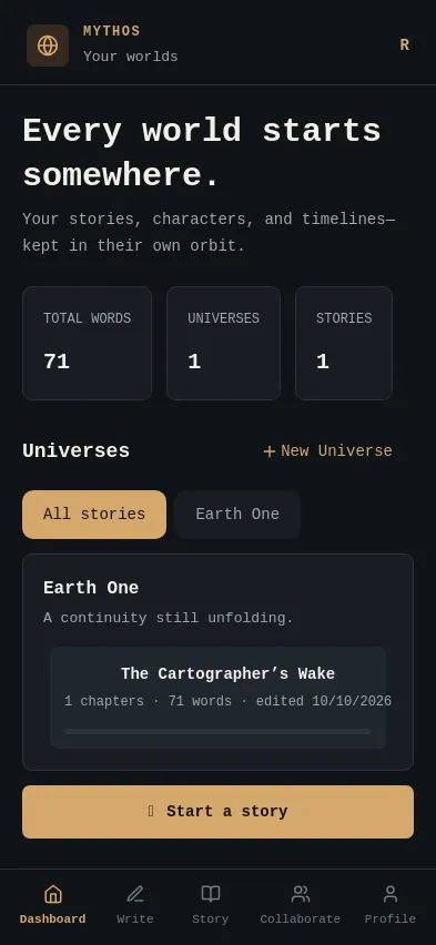 MythOS Universe Writer