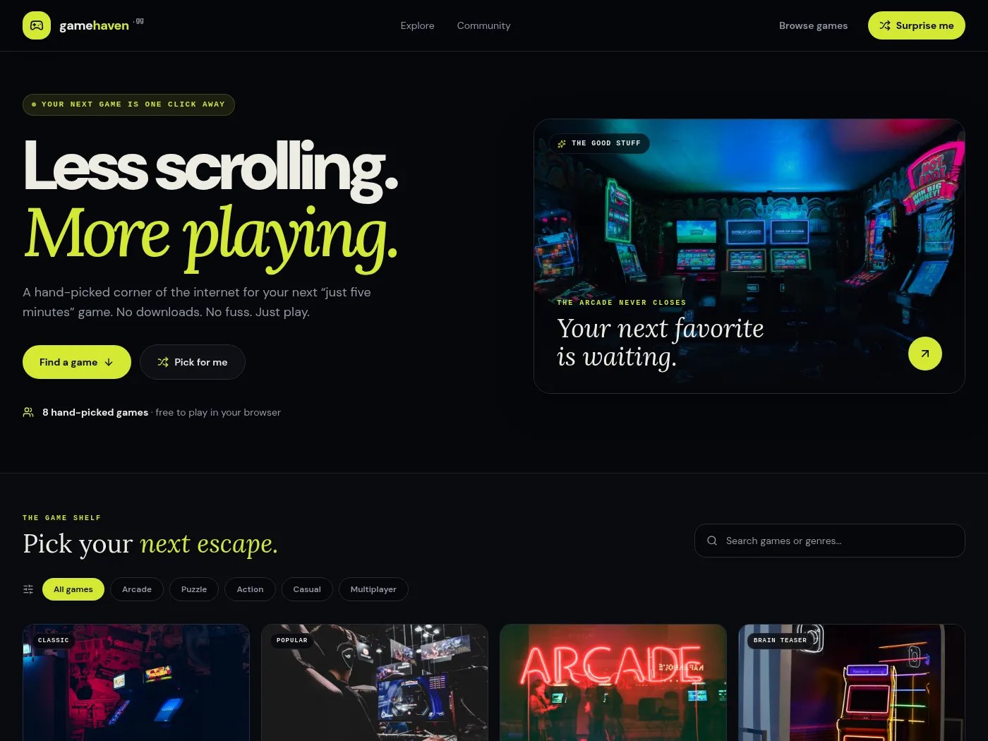 GameHaven Web Hub