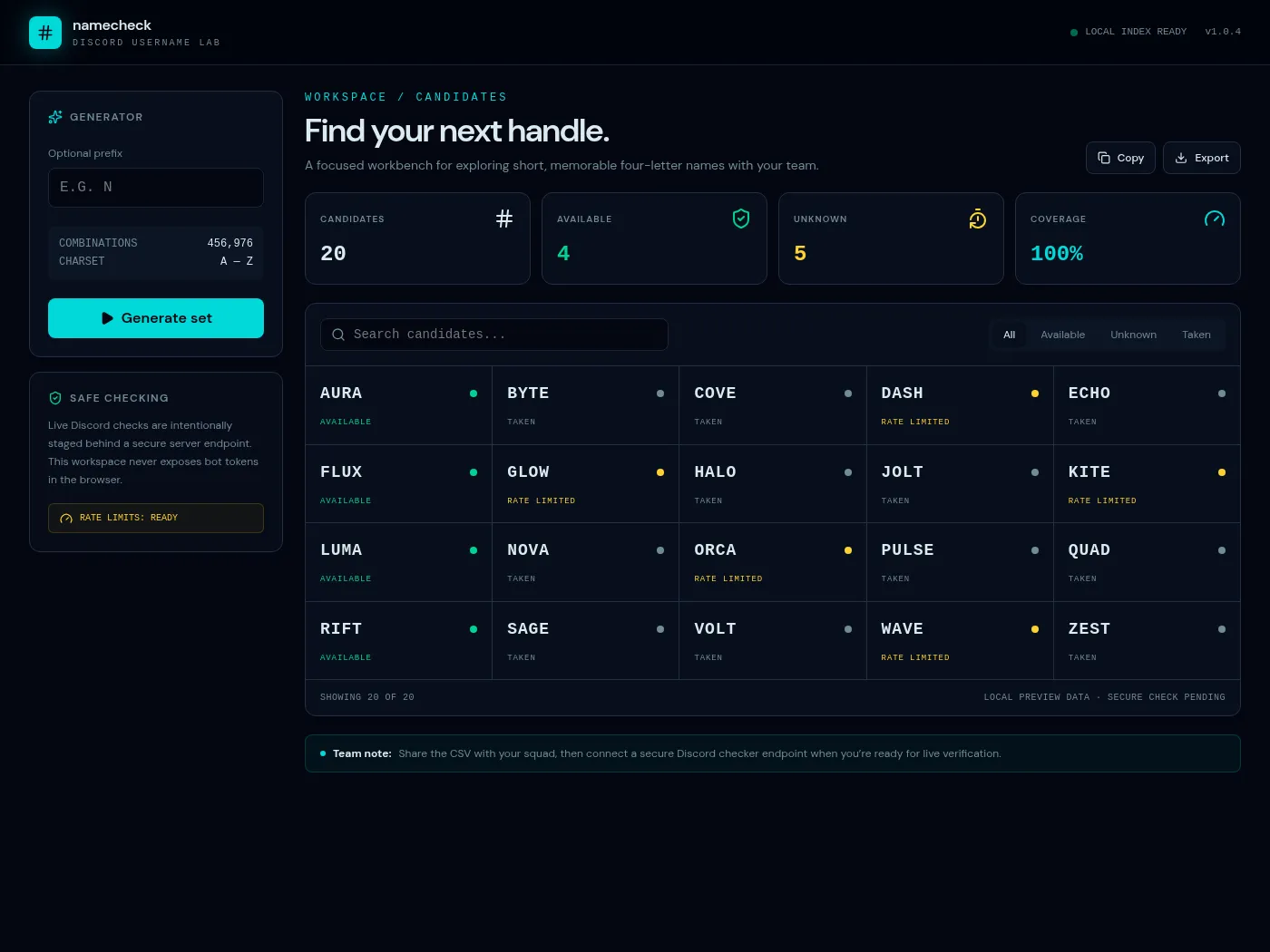 Discord Name Checker