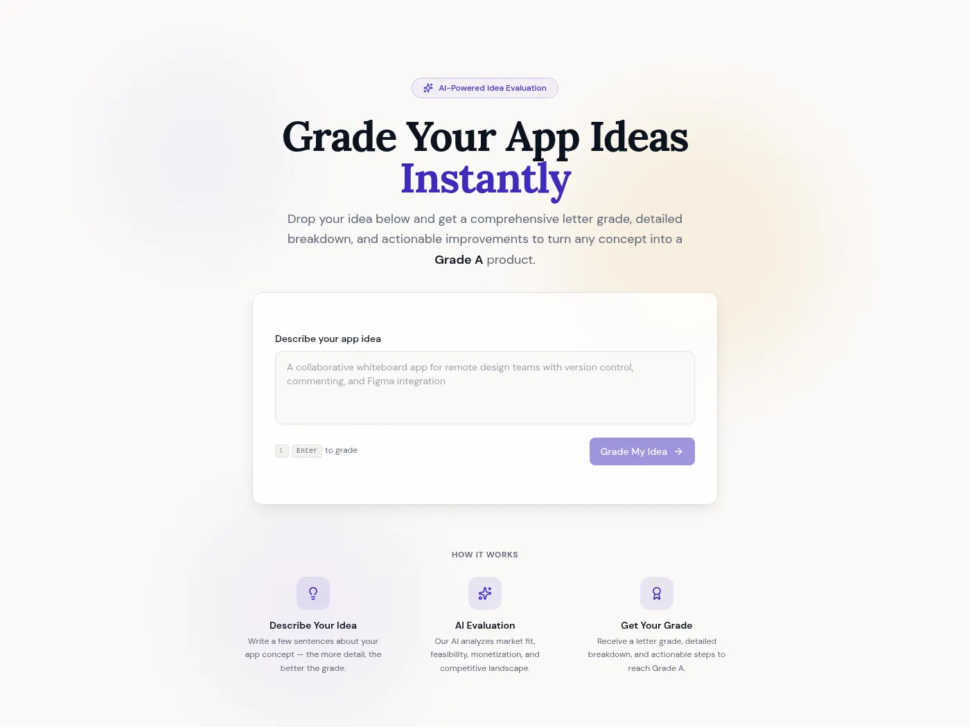 GradeA Idea Evaluator