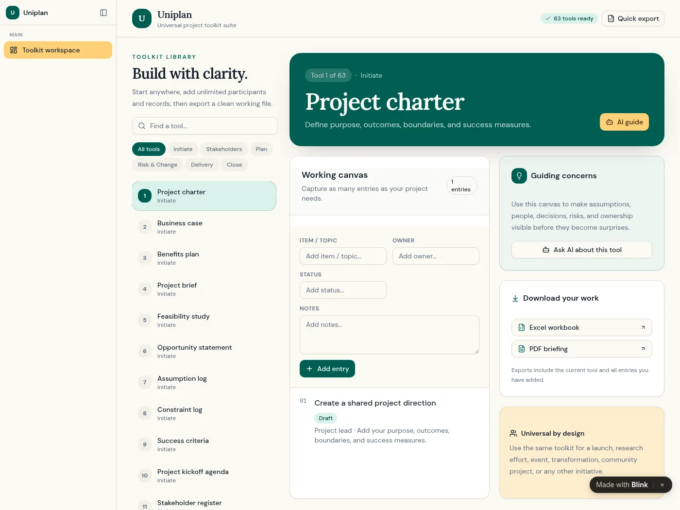 Uniplan Toolkit Suite