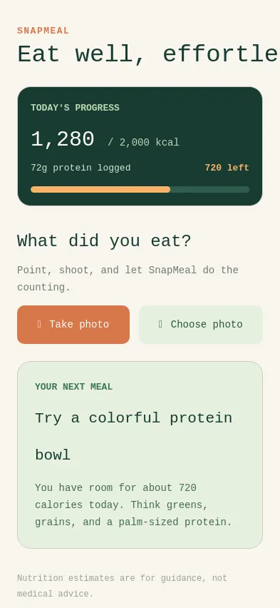 SnapMeal Nutrition Tracker