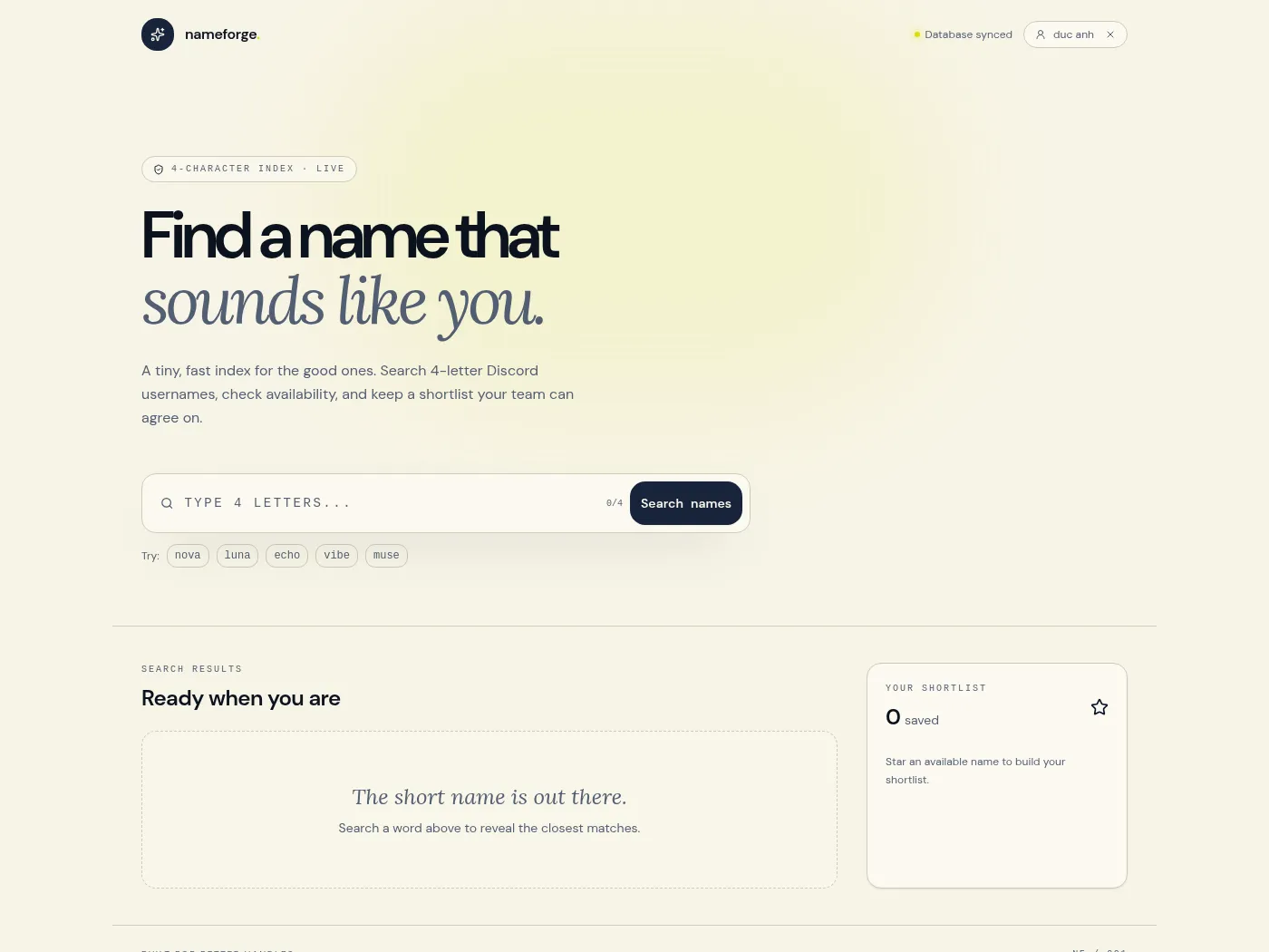 Discord Name Finder