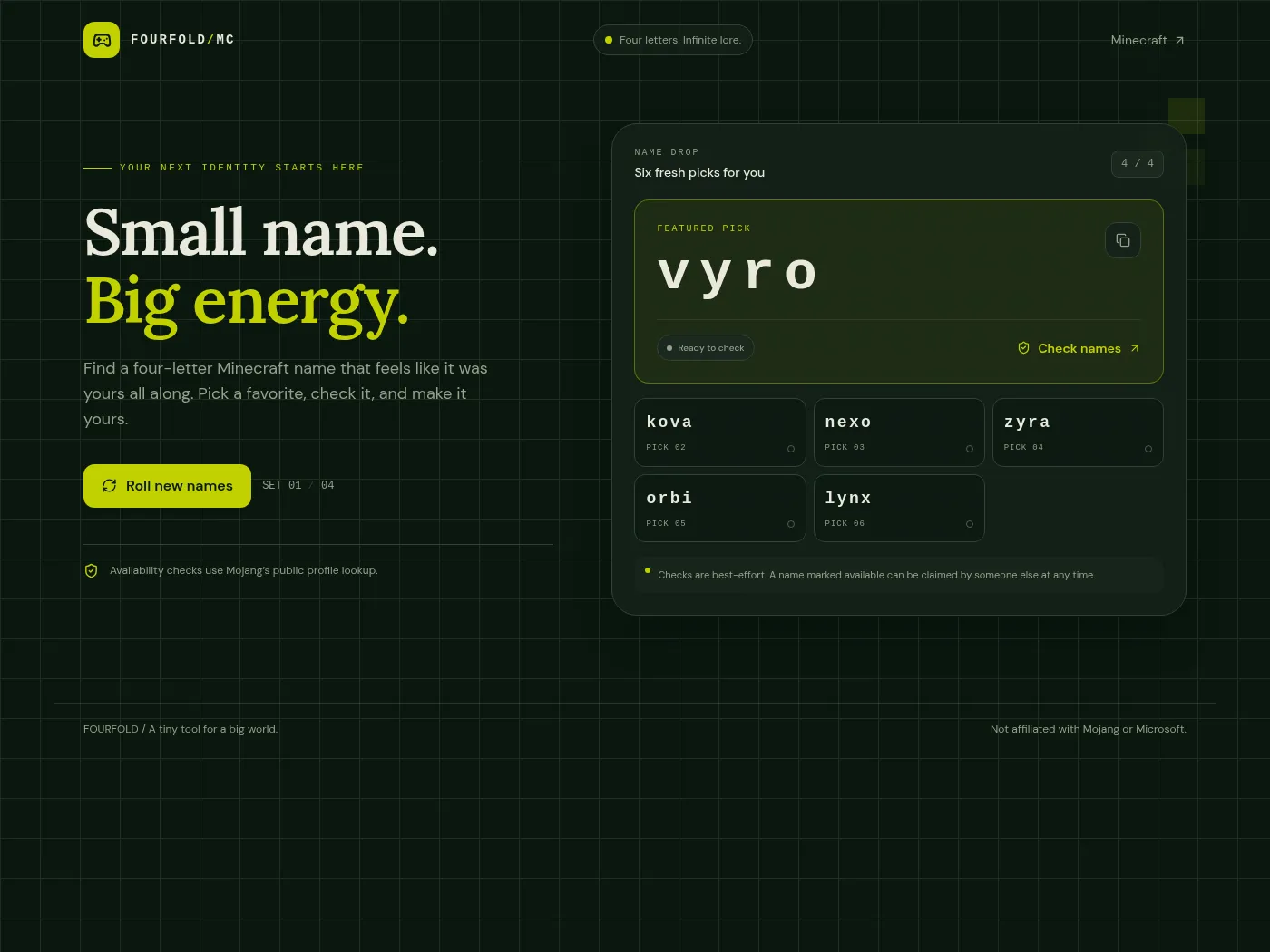 MC 4-Letter Finder