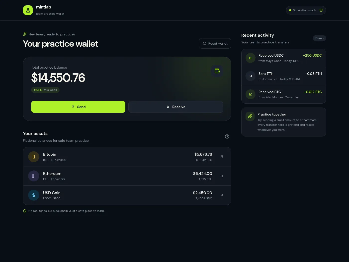 Team Crypto Wallet Sim