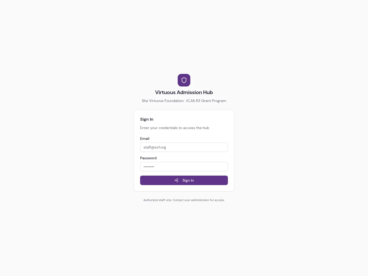Virtuous Admission Hub