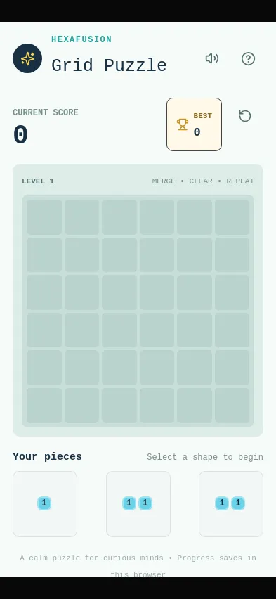 HexaFusion Puzzle Game