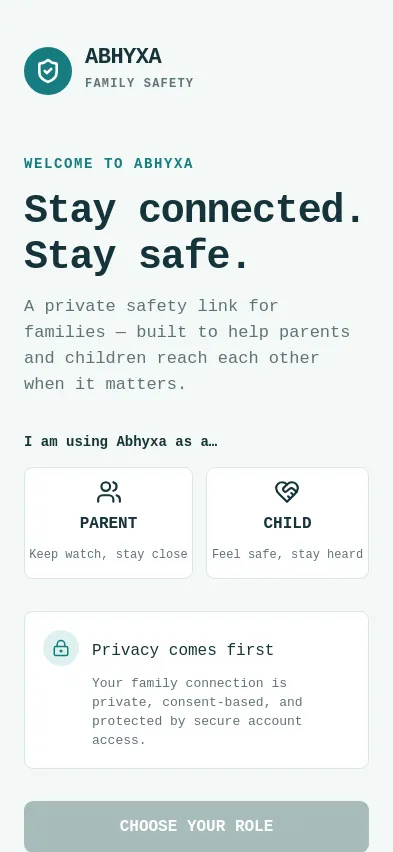 Abhyxa - Parent-Child Safety App