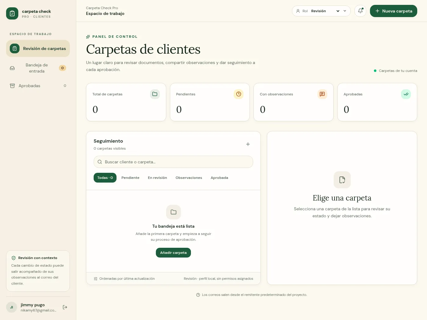 Carpeta Check Pro