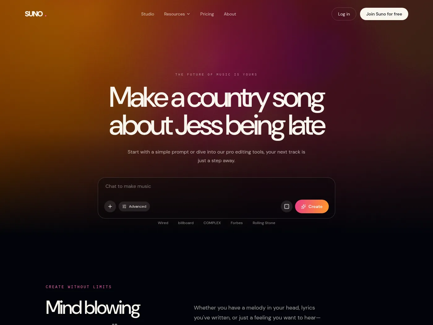 Suno Website Clone