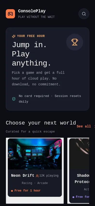ConsolePlay Mobile