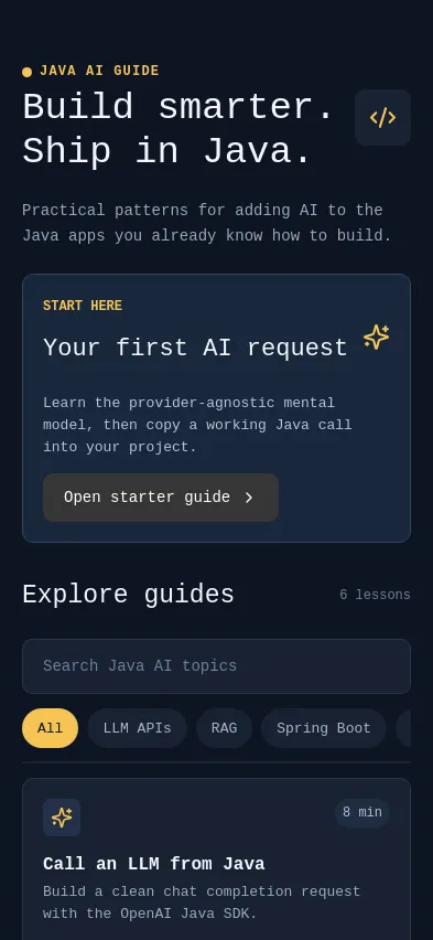 Java AI Guide App