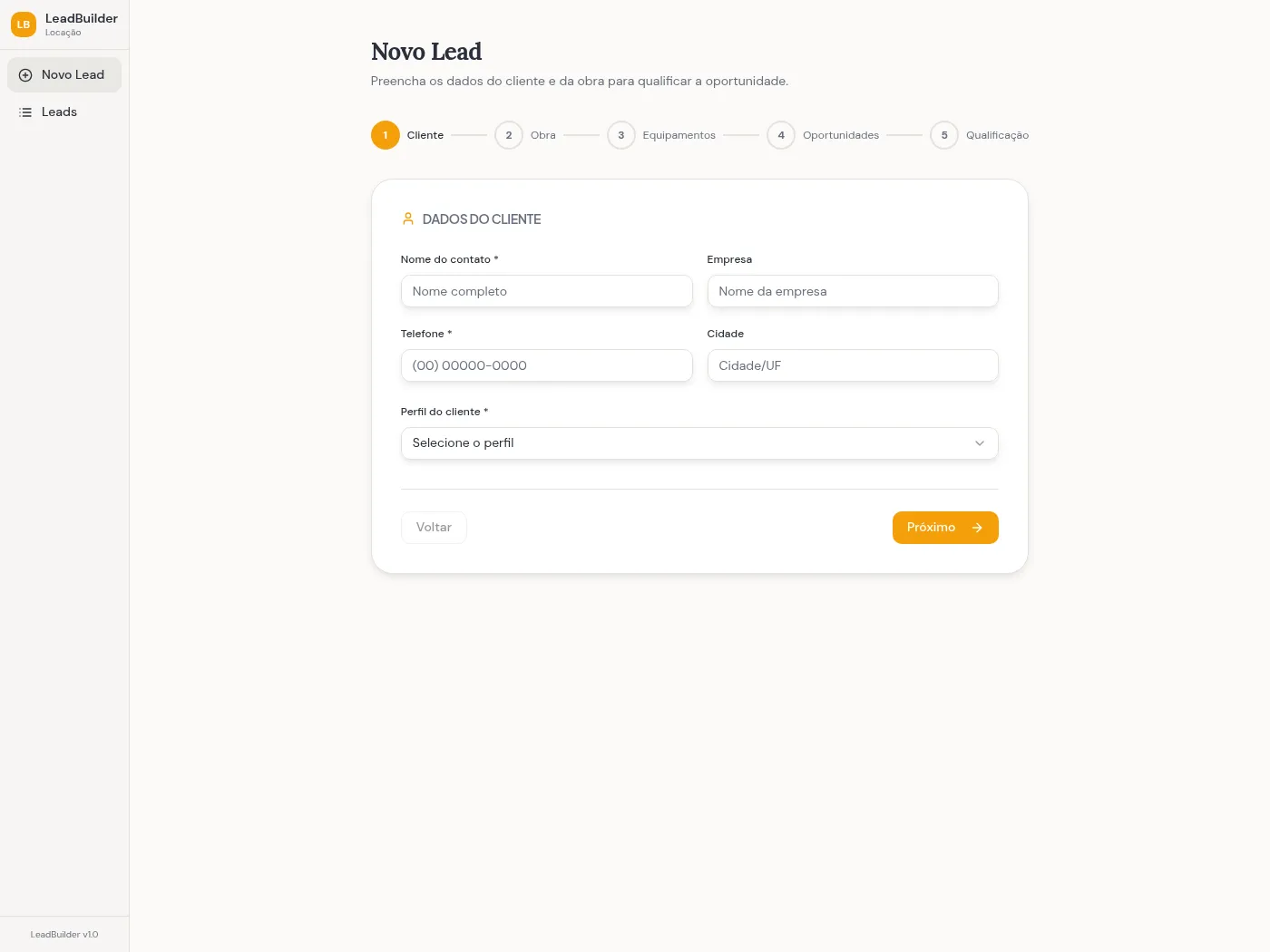 LeadBuilder para Locadoras