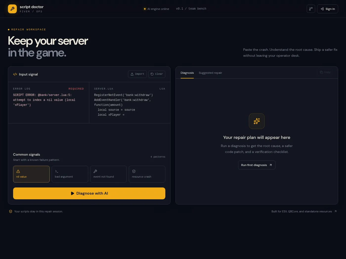 FiveM AI Script Doctor