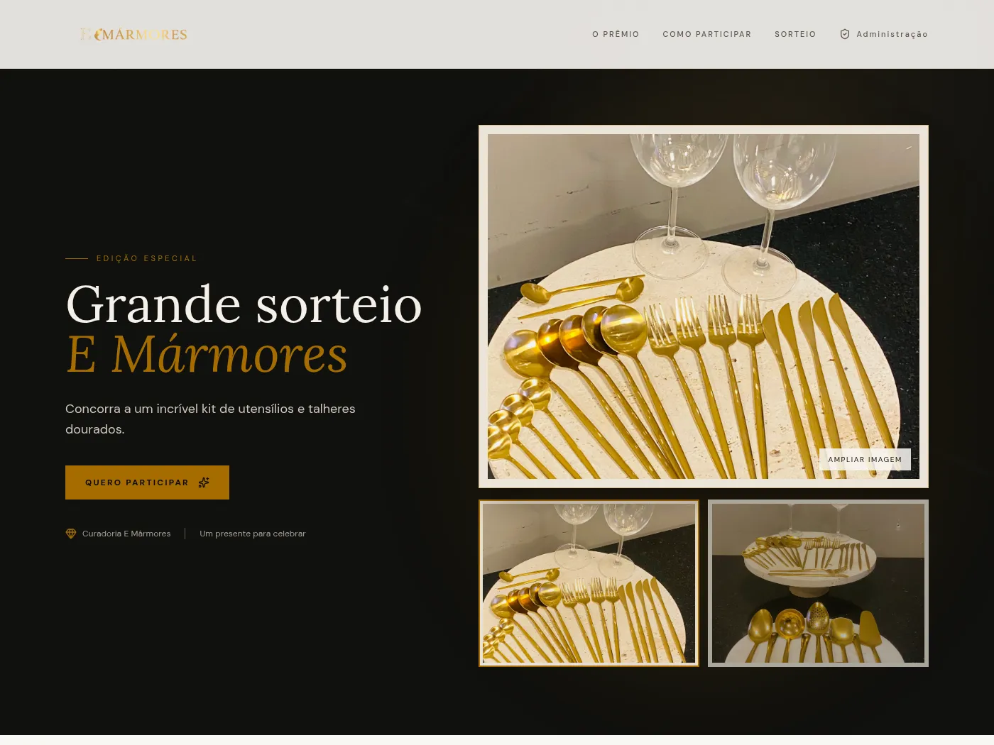 E Mármores Premium Sorteio