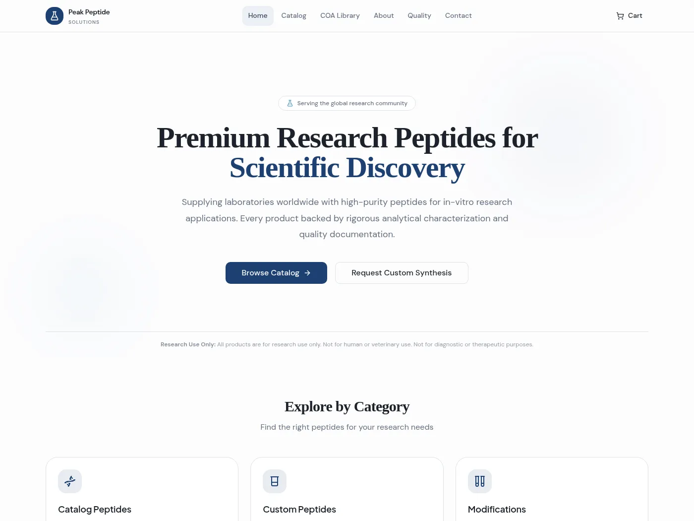 Peak Peptide Storefront