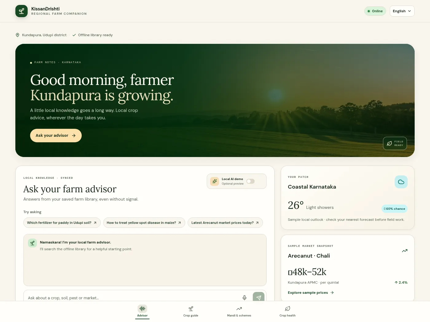 KissanDrishti Agritech Companion