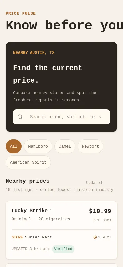 Cigarette Price Finder