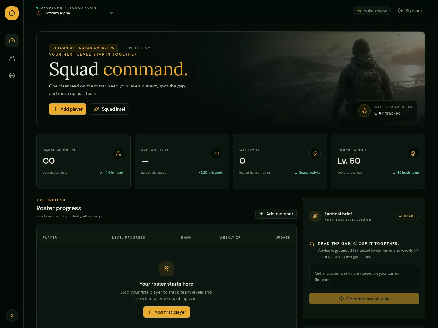 FireTeam Progress Tracker