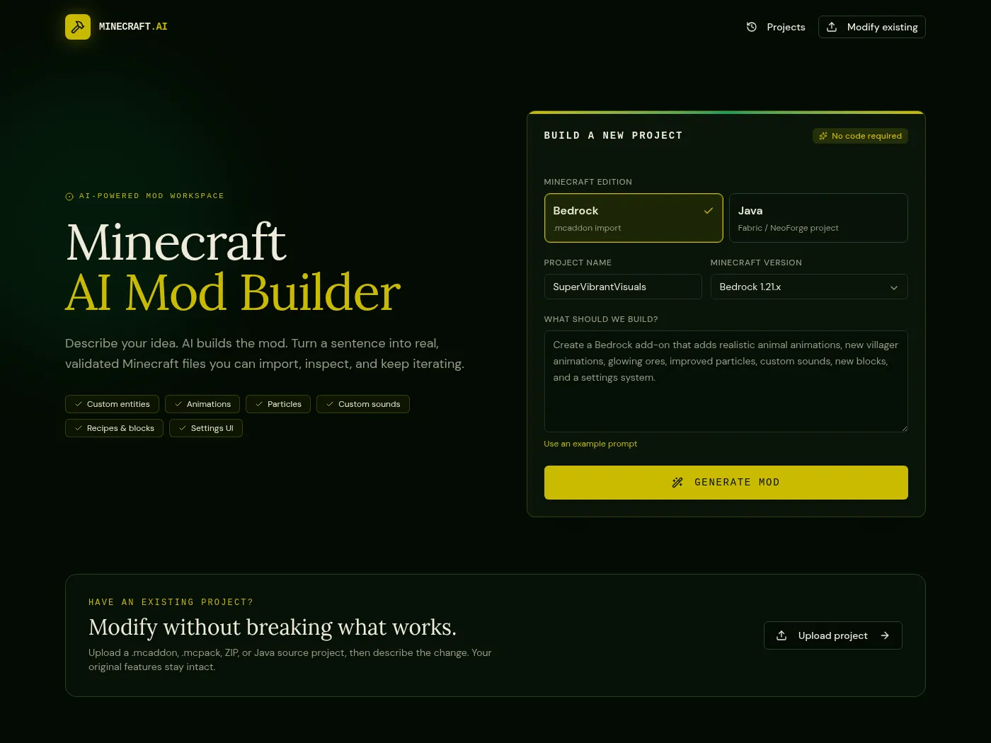 Minecraft AI Mod Builder