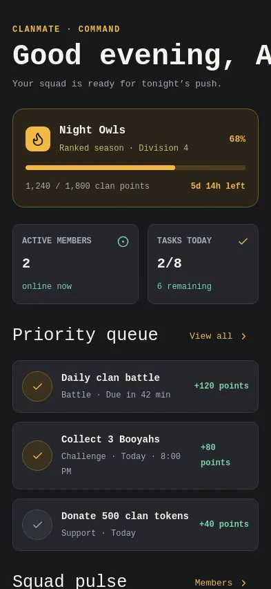 ClanMate Mobile Bot
