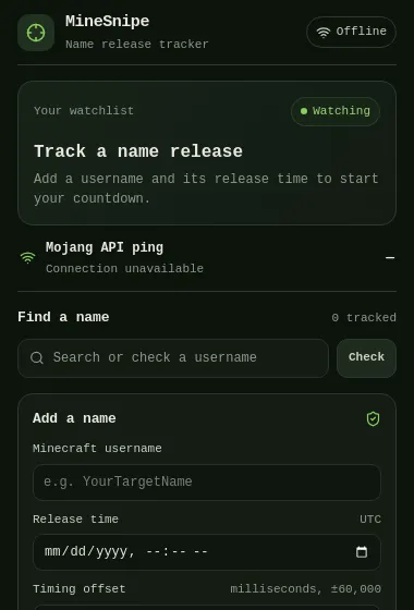 MineSnipe Extension