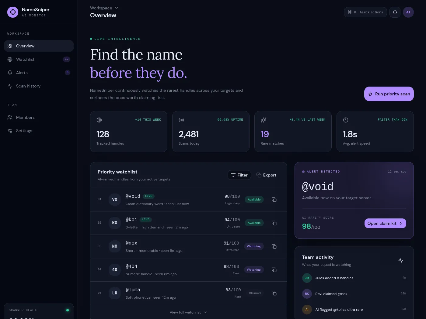 NameSniper AI
