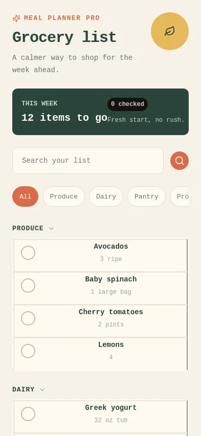 Meal Planner Pro