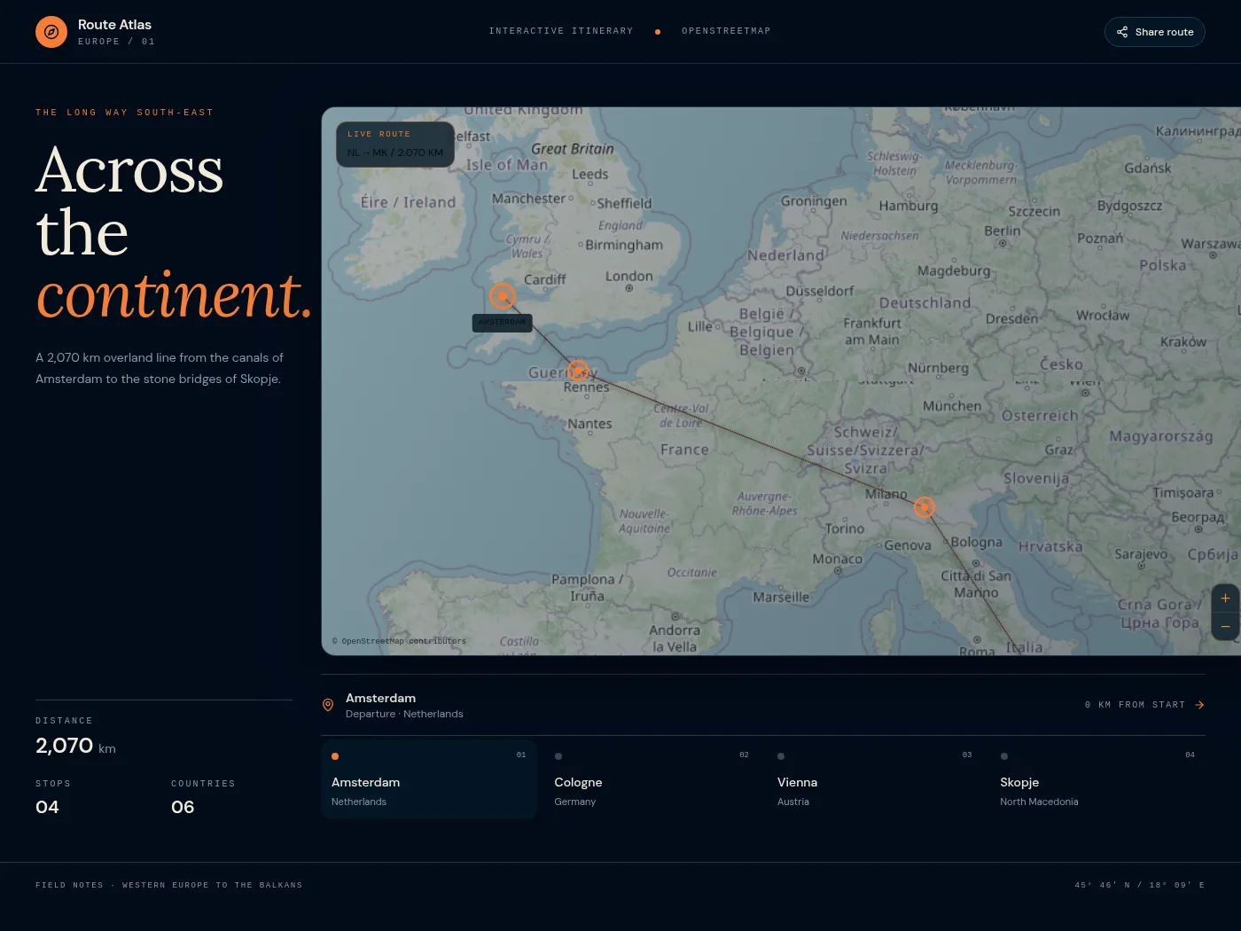 Europe Route Visualizer