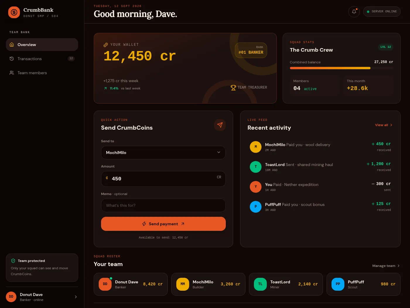 Donut SMP Bank UI
