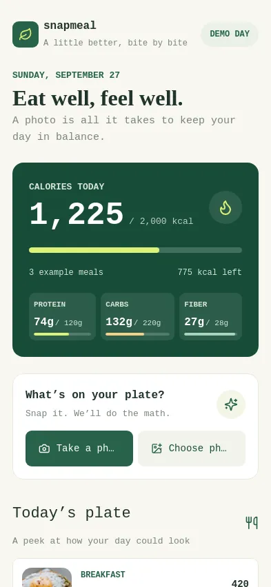 SnapMeal AI Tracker