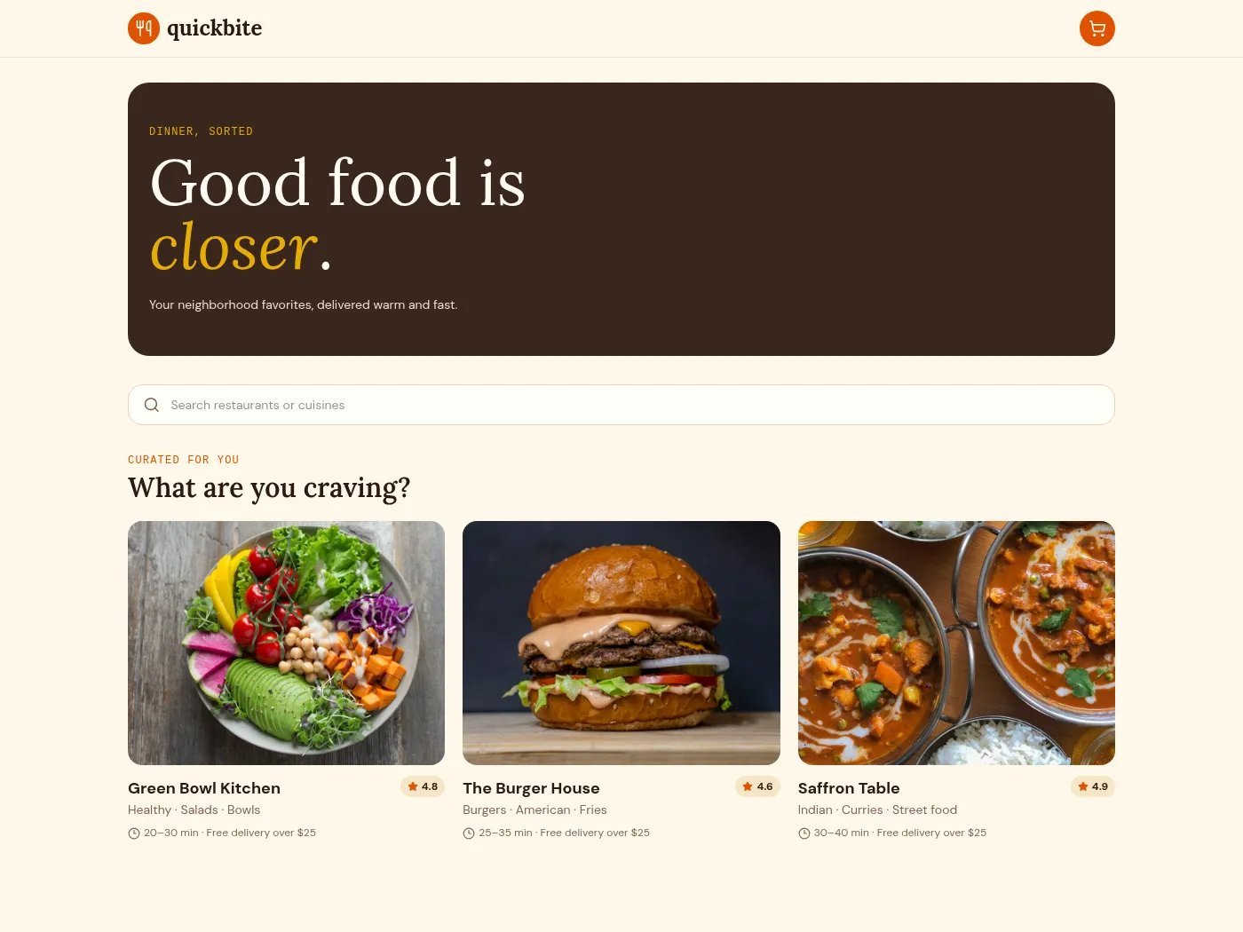 QuickBite Delivery App