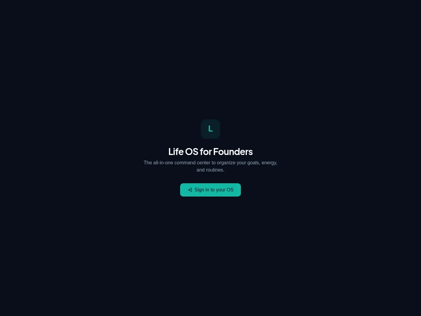 Life OS for Founders
