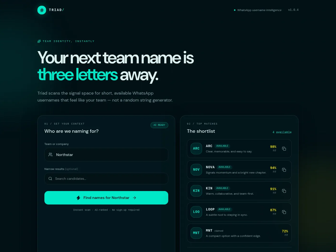 AI WhatsApp Name Finder