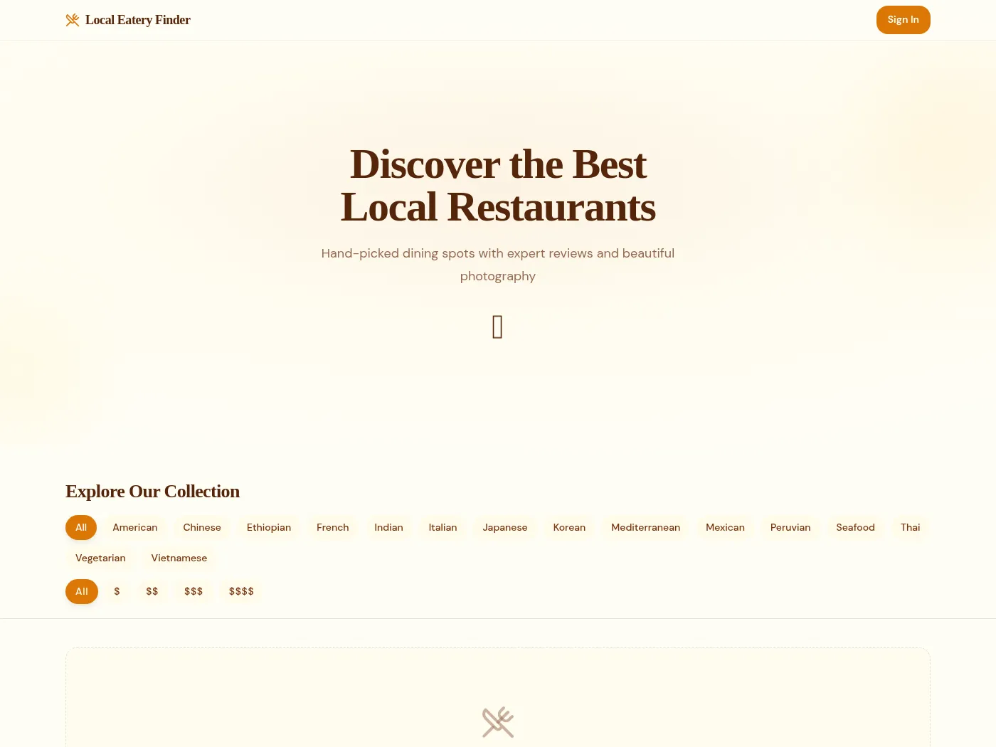 Local Eatery Finder