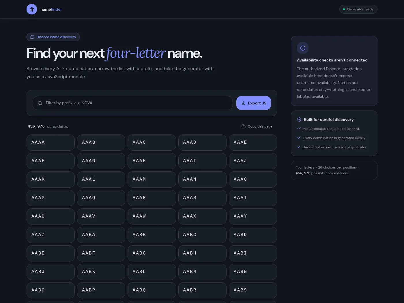 Discord Name Finder