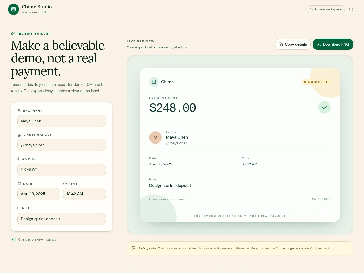 Chime Screenshot Generator