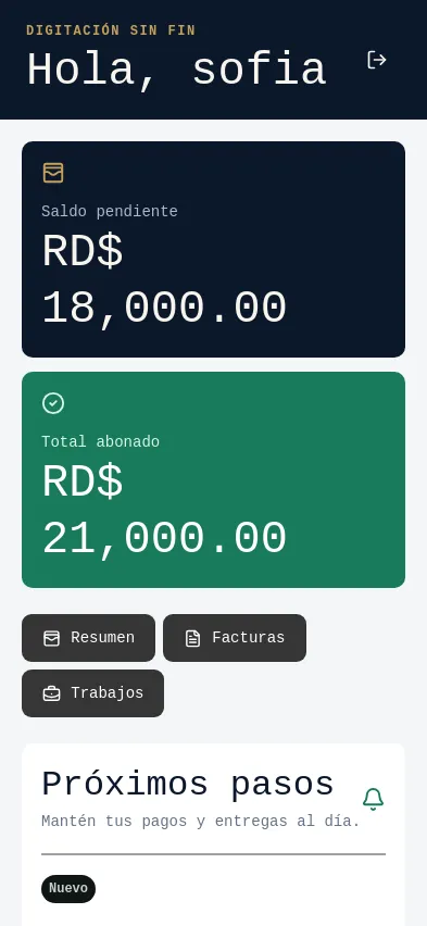Digitación Sin Fin App
