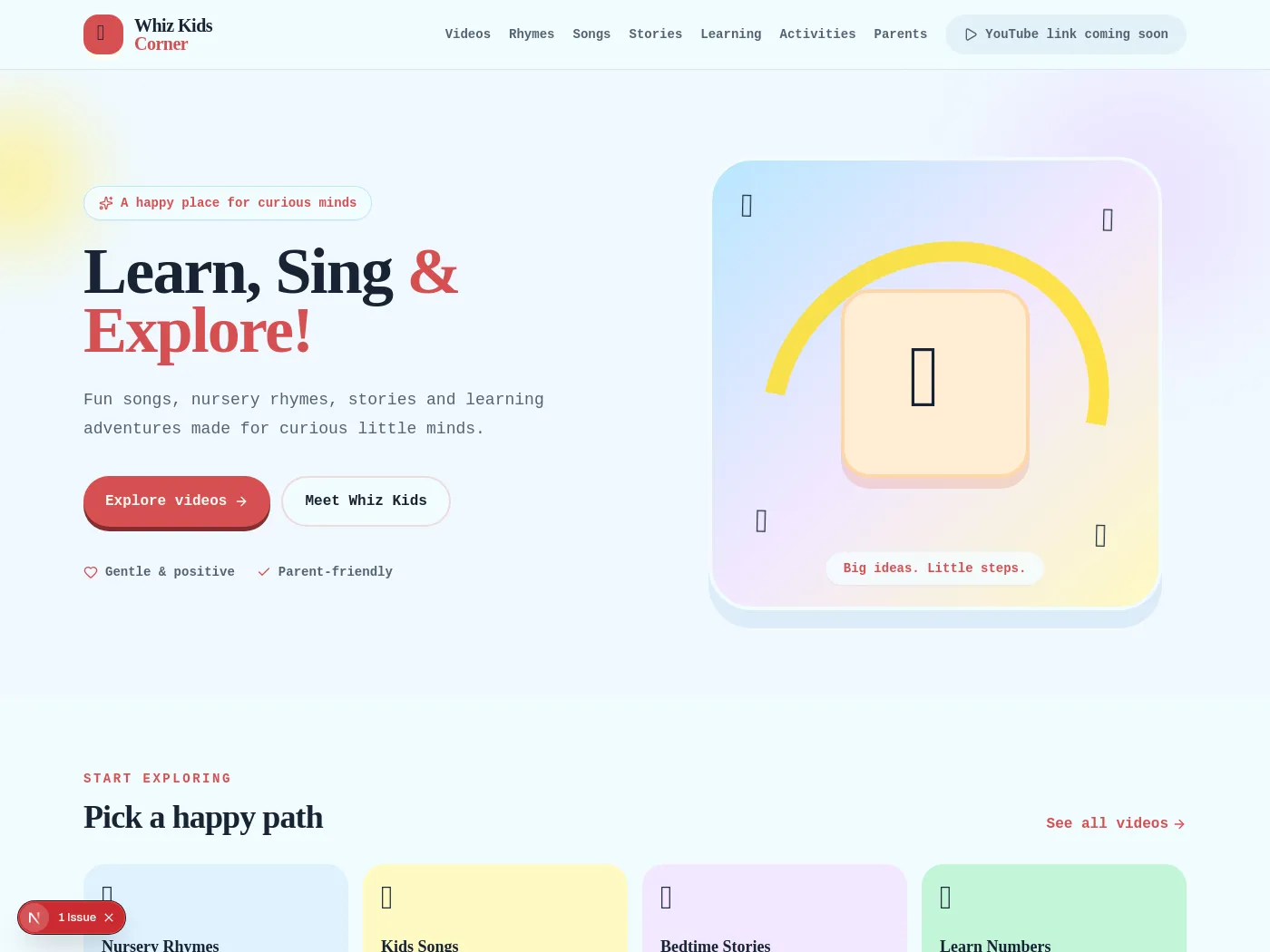 Whiz Kids Corner Site