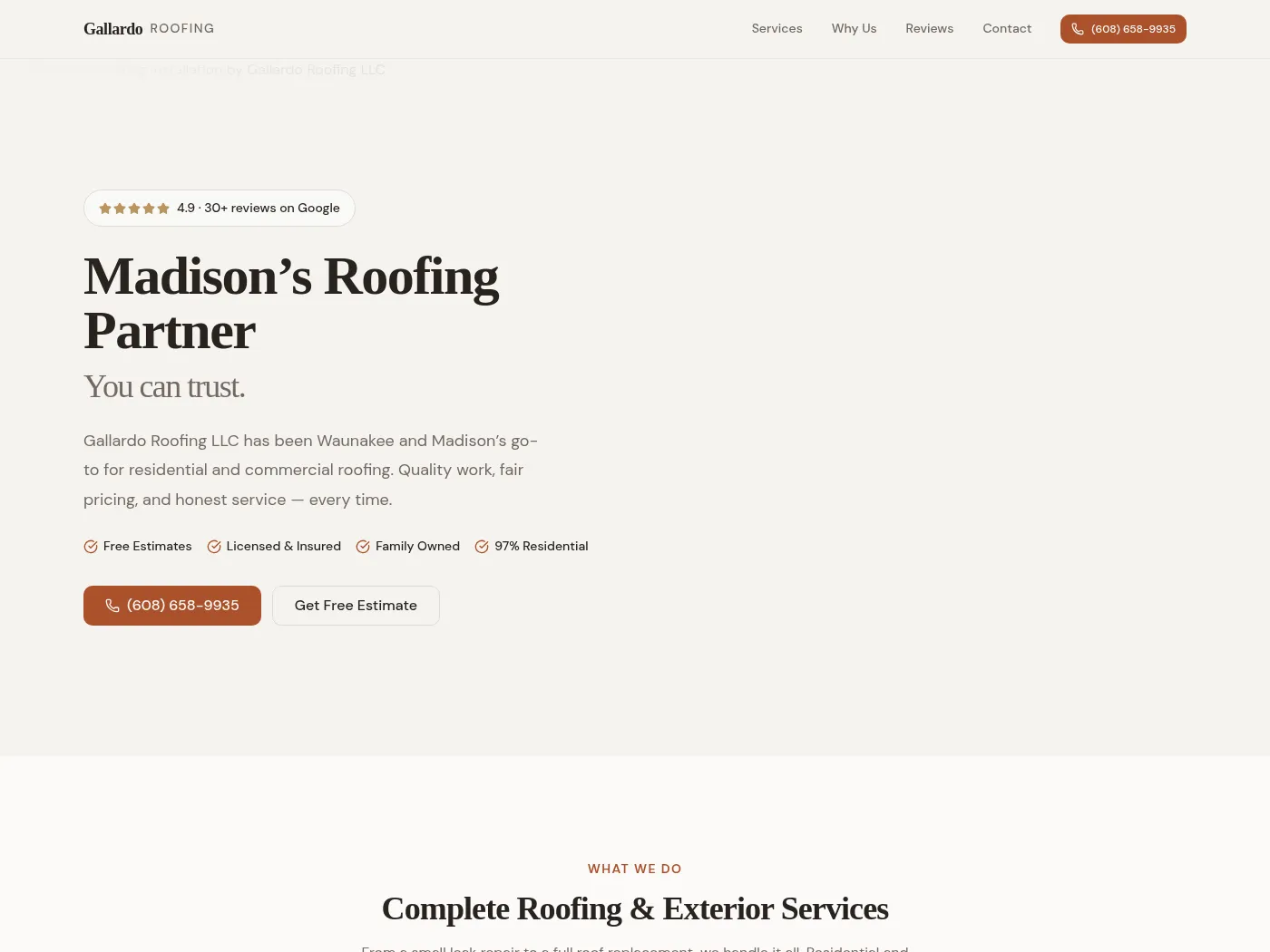 Gallardo Roofing Website