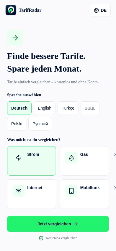 TarifRadar Mobile