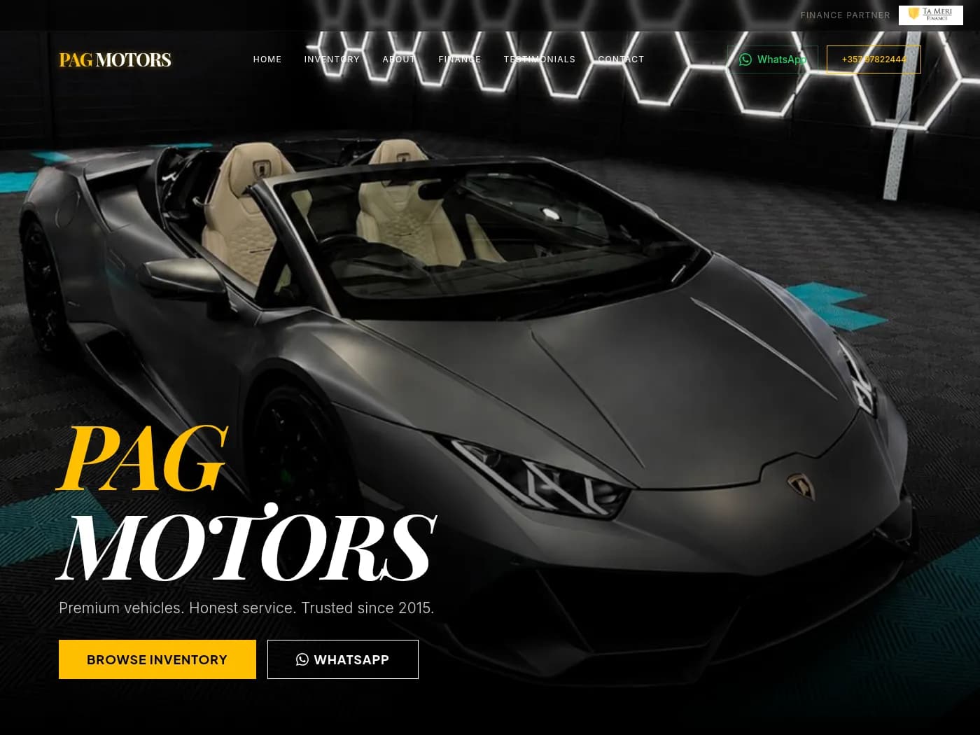 PAG Motors Luxury Landing