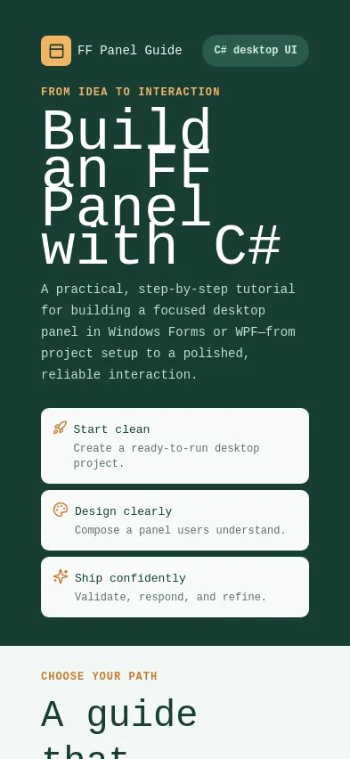 C# FF Panel Guide