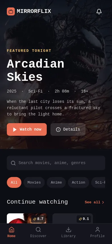 MirrorFlix Mobile