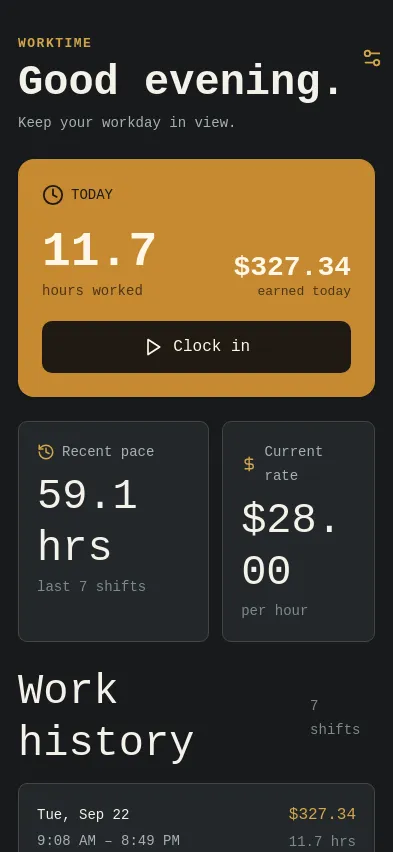 WorkTime Tracker