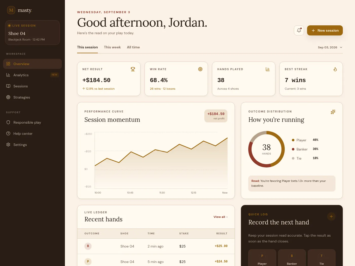 Masty Baccarat Tracker