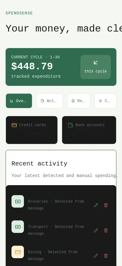 SpendSense Mobile Tracker