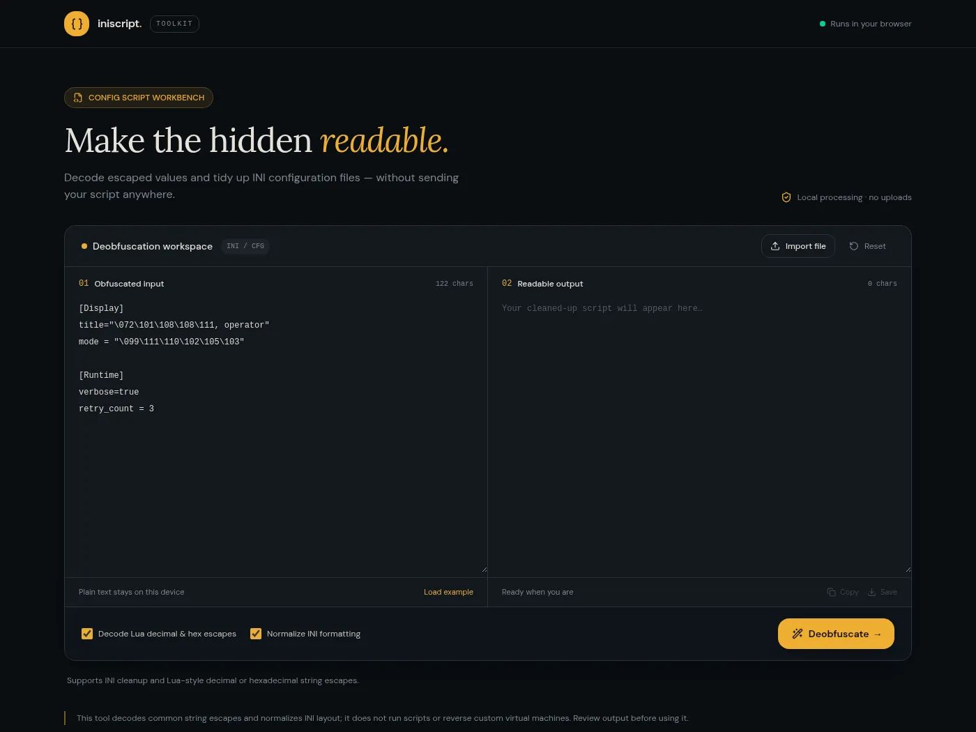 IniScript Deobfuscator