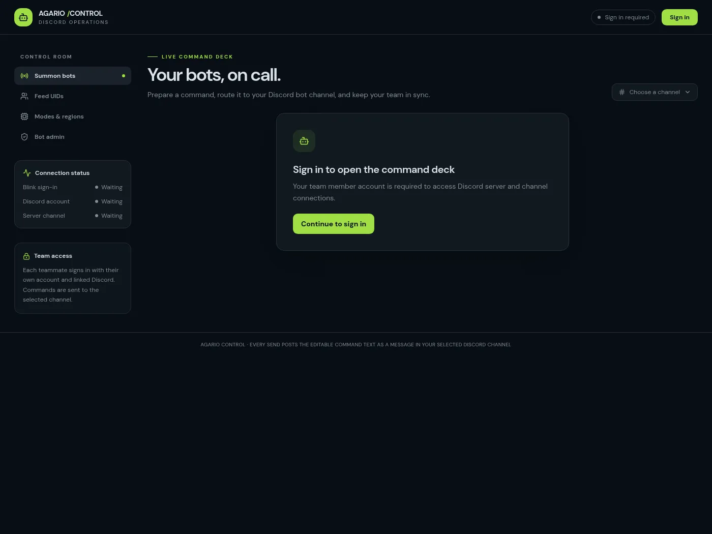 Agario Discord Bot Manager
